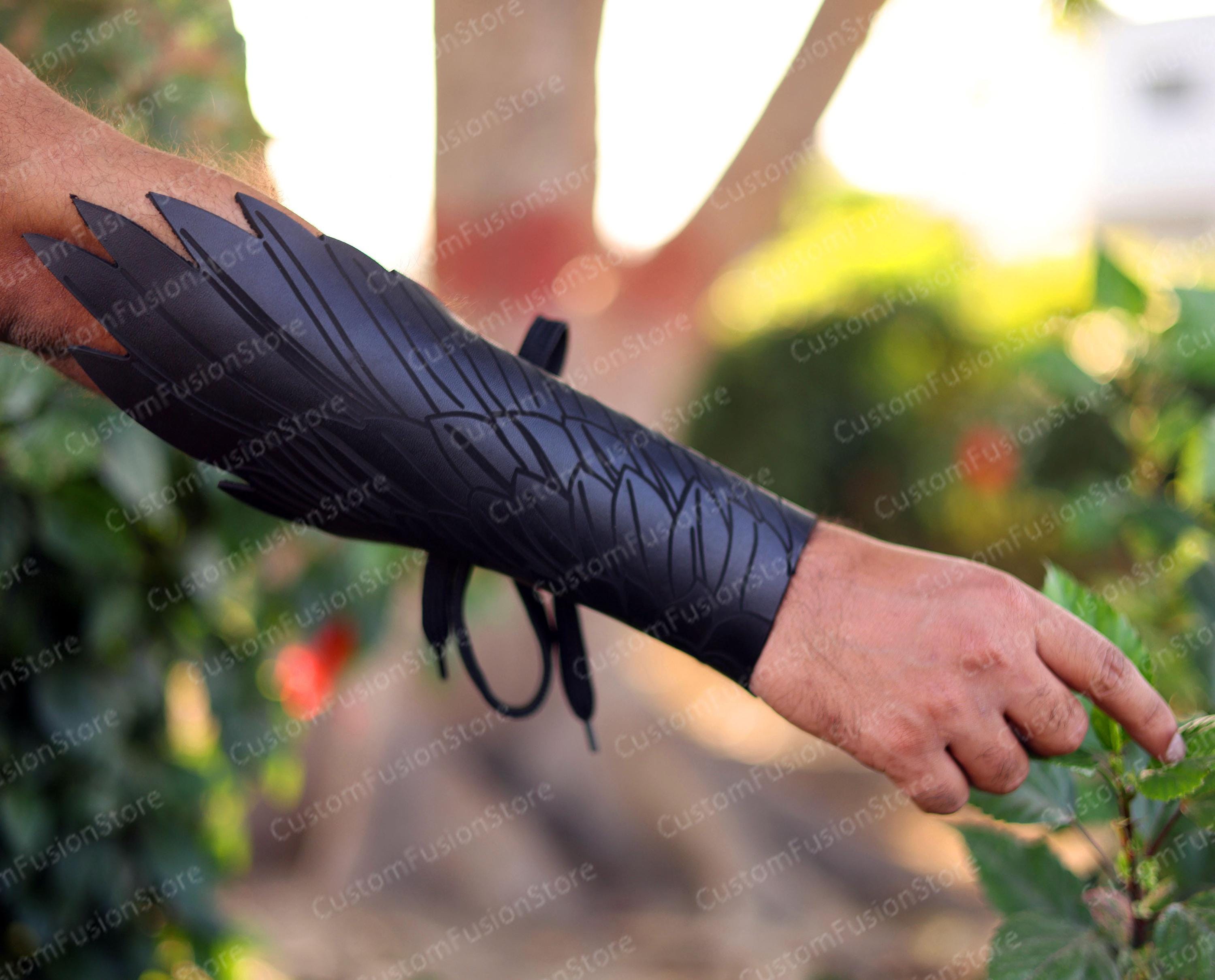 Medieval Viking Leather Armor, Raven Wings Style Pirate Bracers ...