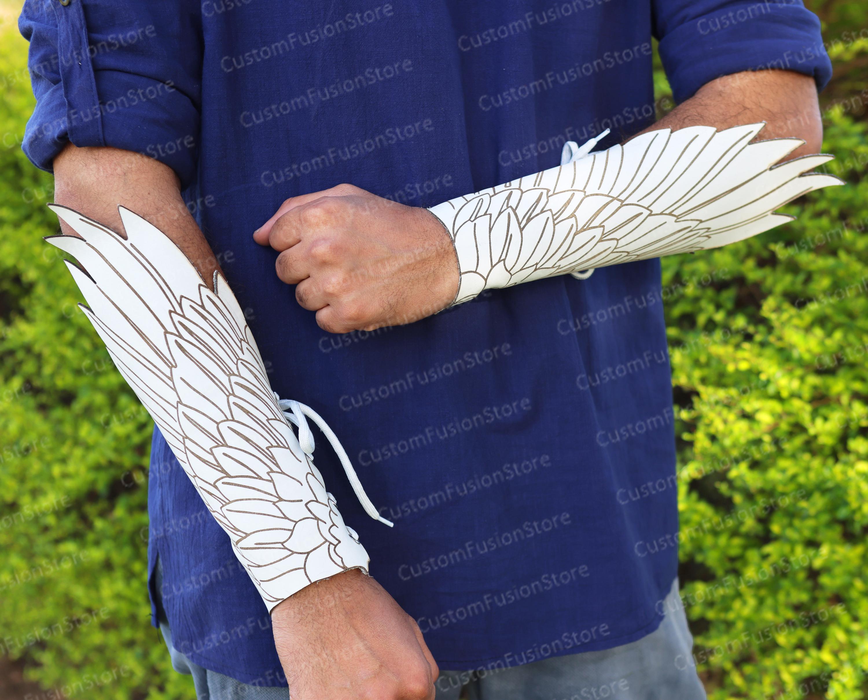 Medieval Viking Leather Armor, Raven Wings Style Pirate Bracers ...