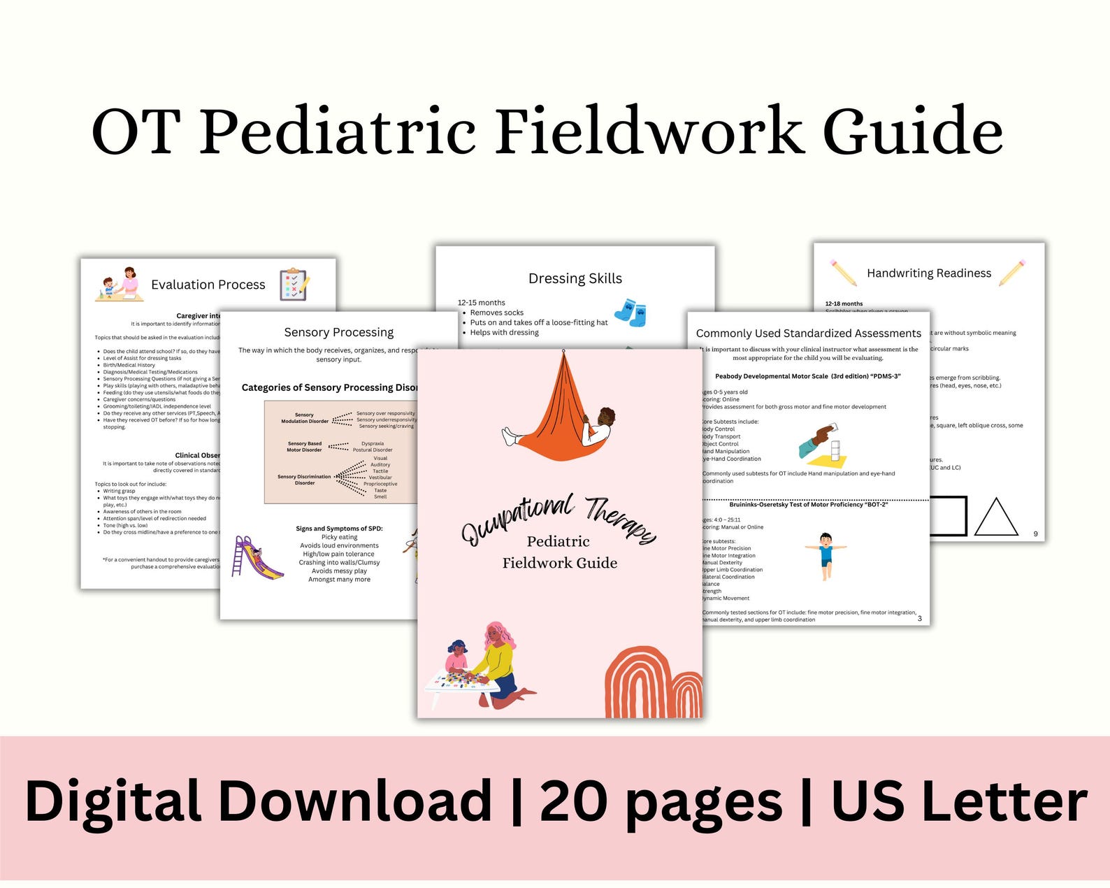 Occupational Therapy Pediatric Quick Reference Guide, Printable ...