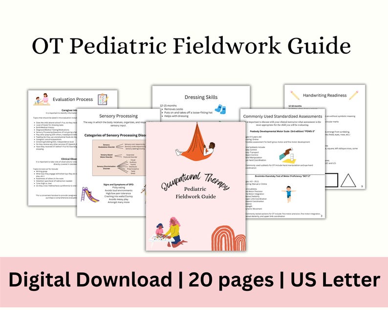 Occupational Therapy Pediatric Quick Reference Guide, Printable ...