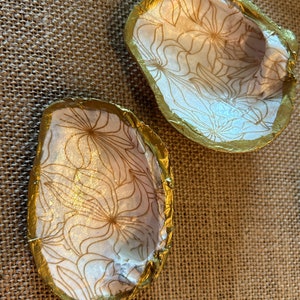 Decoupage Clam Shells Gold Floral Art Deco - Etsy