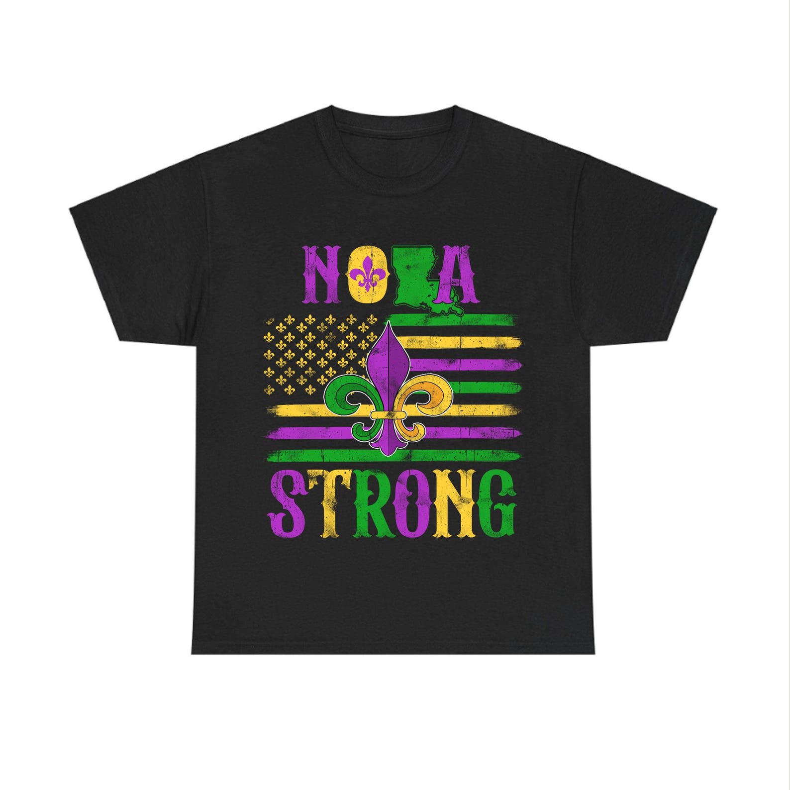 Mardi Gras NOLA Strong American Flag Png New Orleans Pride Digital ...