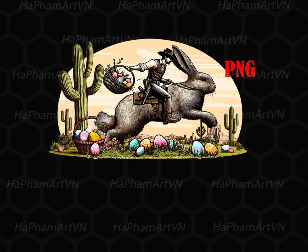 Cowboy Riding Easter Bunny Png, Western Easter Png, Funny Country ...