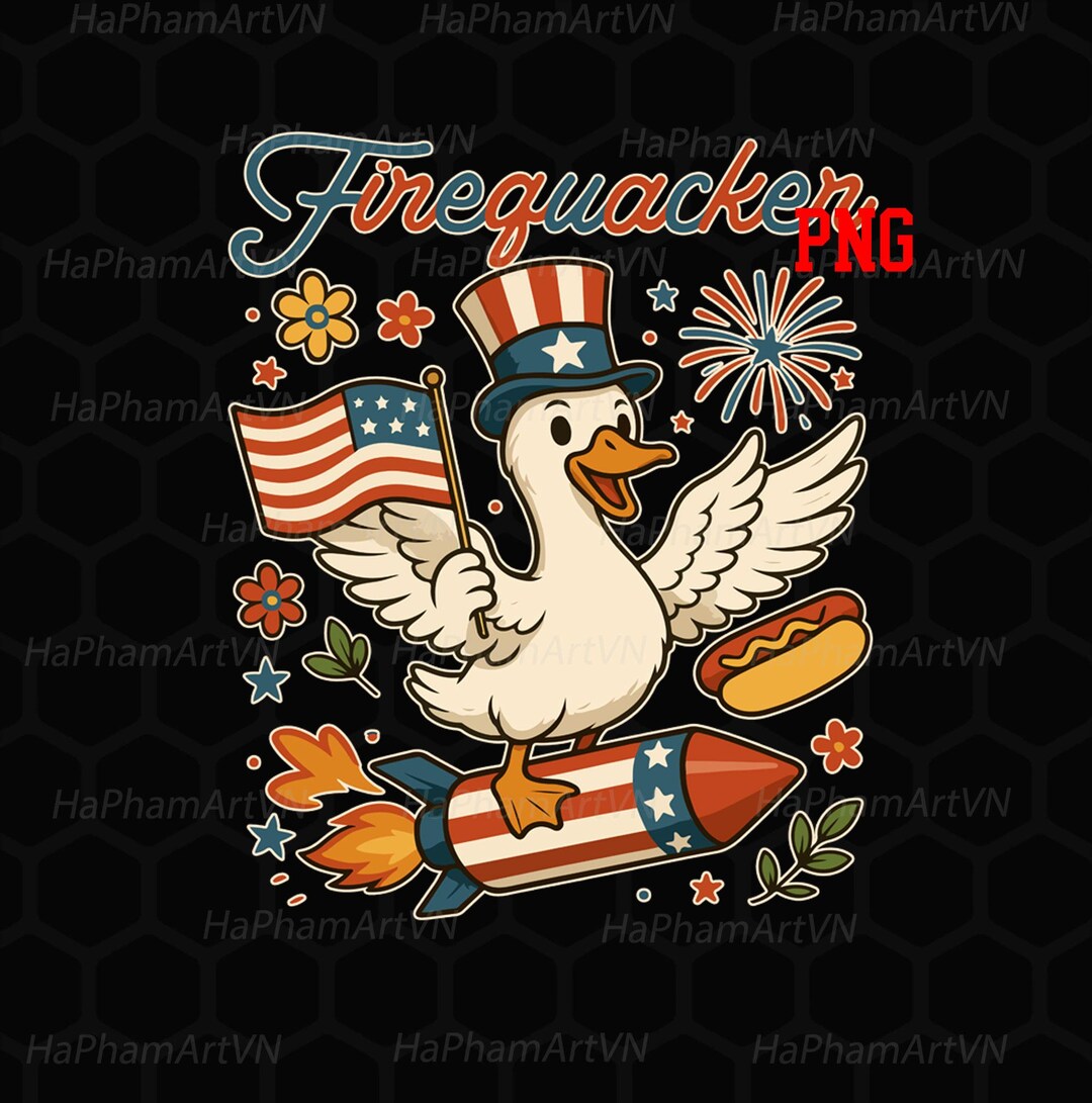 Firequacker Goose Png, Patriotic Goose Png, Firework, Flower Png, Goose ...
