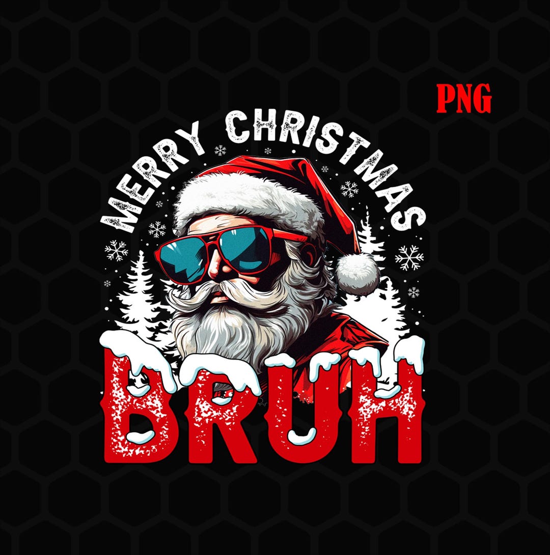 Merry Christmas Bruh Png, Distressed Santa Claus Png, Retro Bruh Merry ...