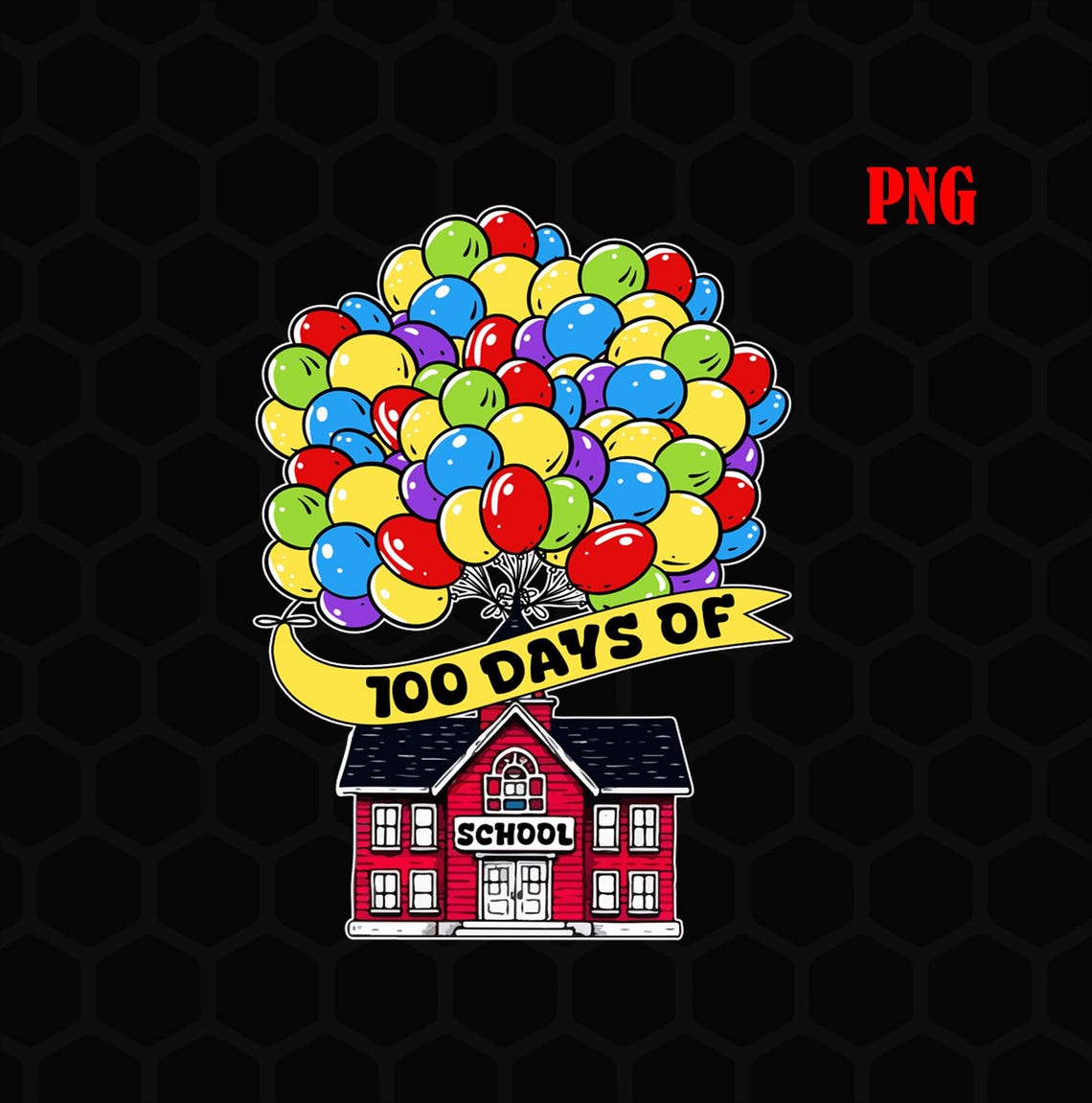 100 Days of School Balloon School Png, Happy 100 Days of Shcool Png - Etsy