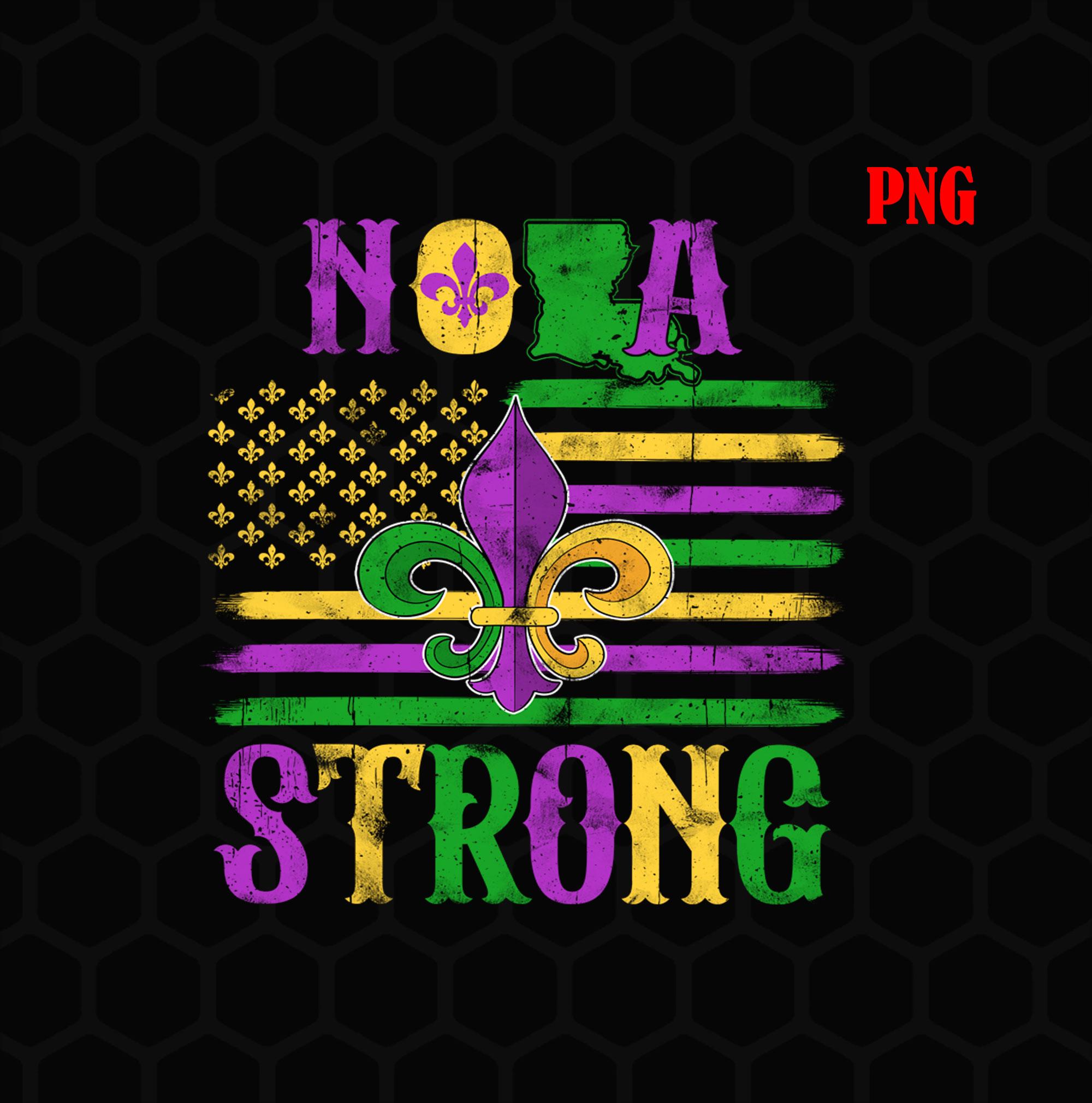 Mardi Gras NOLA Strong American Flag Png New Orleans Pride Digital ...