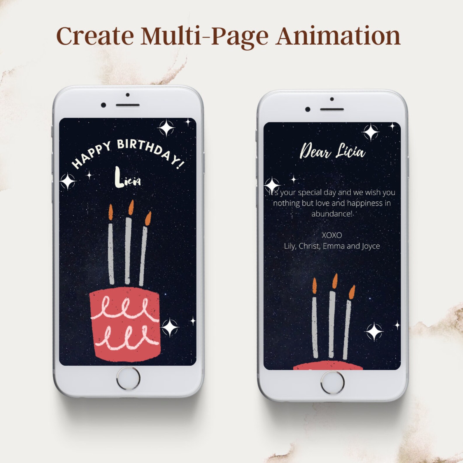 Editable Birthday Animated Ecard Birthday Electronic Card Mobile ...