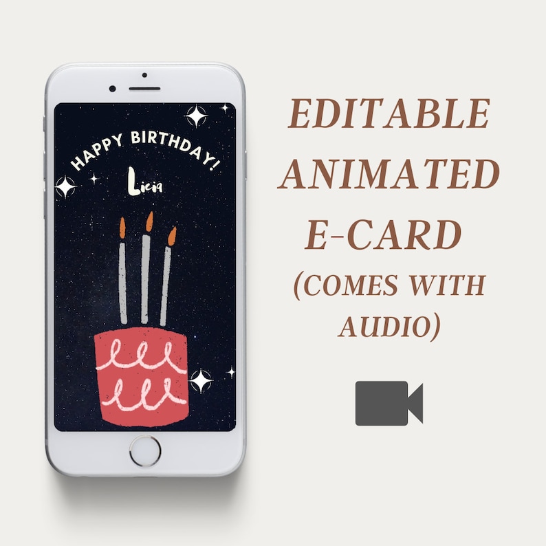 Editable Birthday Animated Ecard | Birthday Electronic Card | Mobile ...