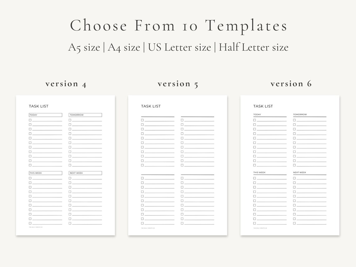 Task List Template Task List Planner Printable Task List To-do List ...