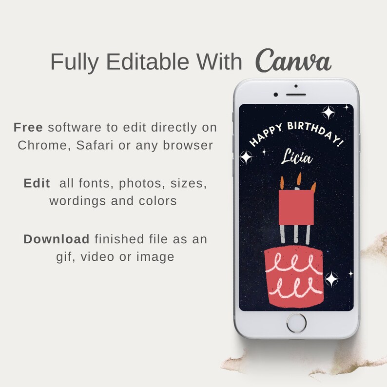 Editable Birthday Animated Ecard | Birthday Electronic Card | Mobile ...
