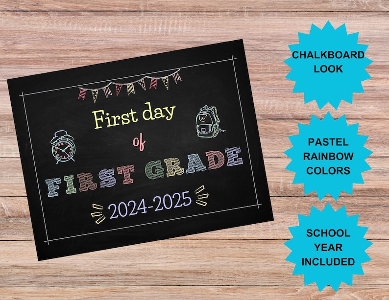 First Day of School Sign Printable, Printable Back to School Sign ...