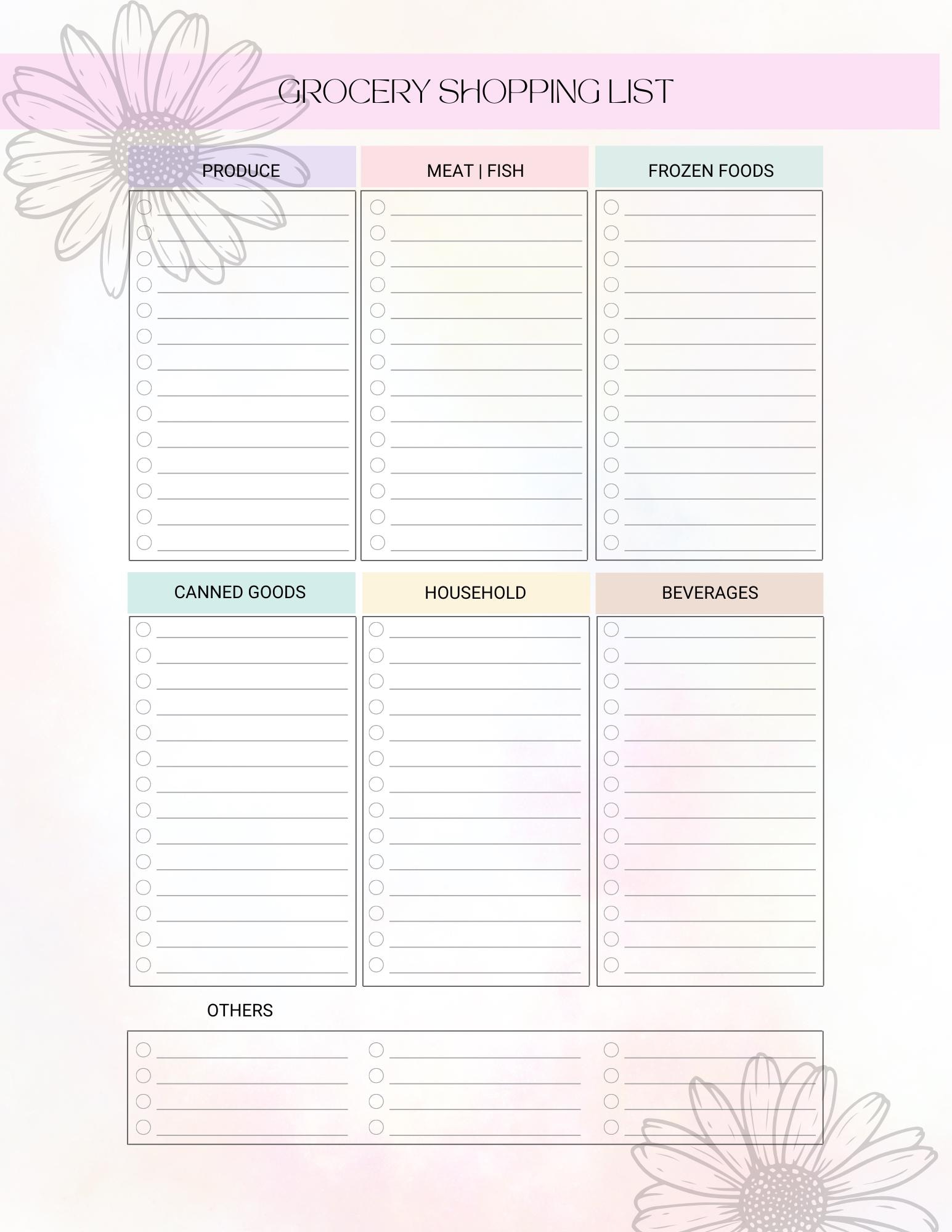 Printable to Do Bundle, Meal Planner, to Do List, Grocery Shopping List ...
