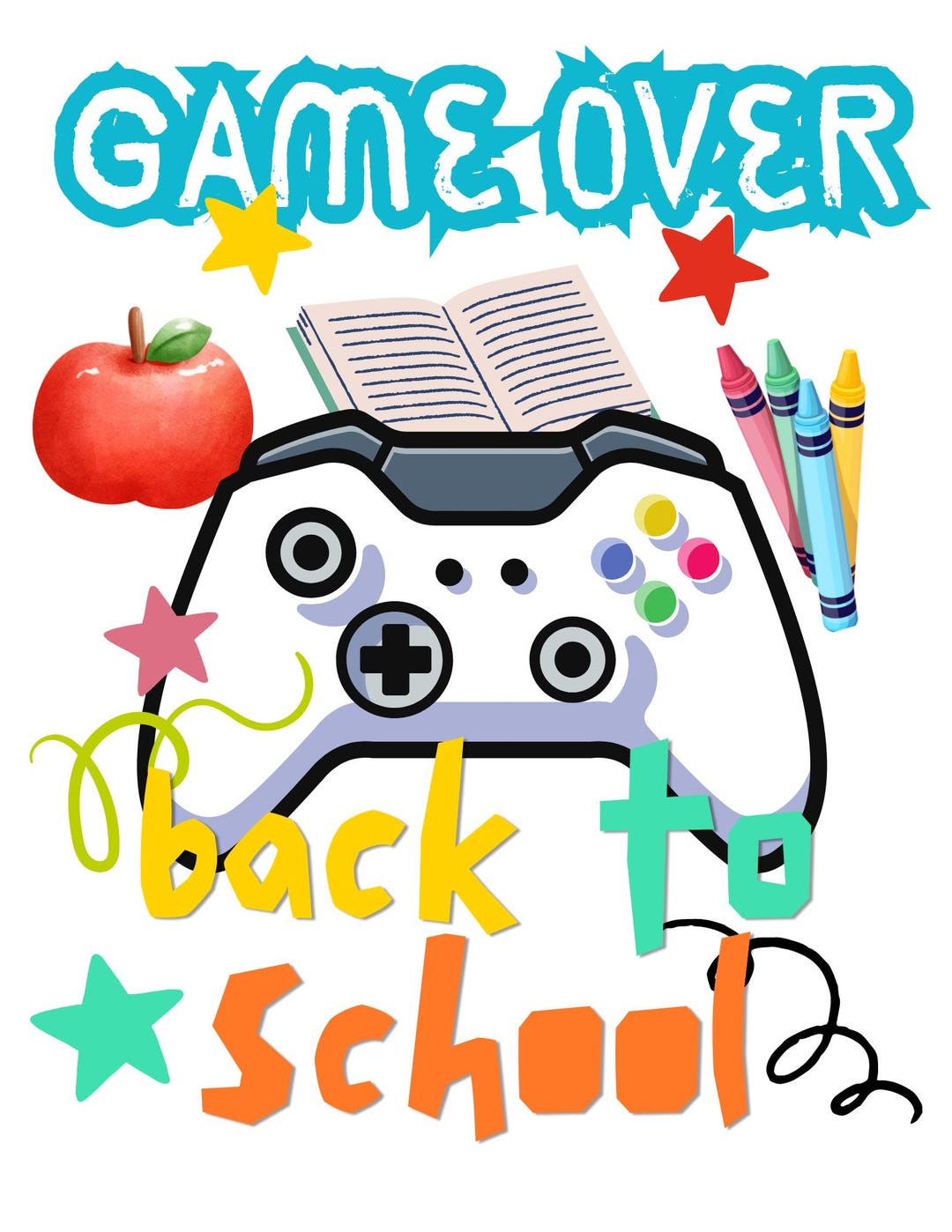 Game Over Back to School Sign, Digital First Day of School Sign ...