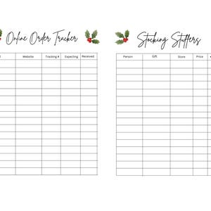 Printable Instant Download Christmas List Tracker - Holiday ...