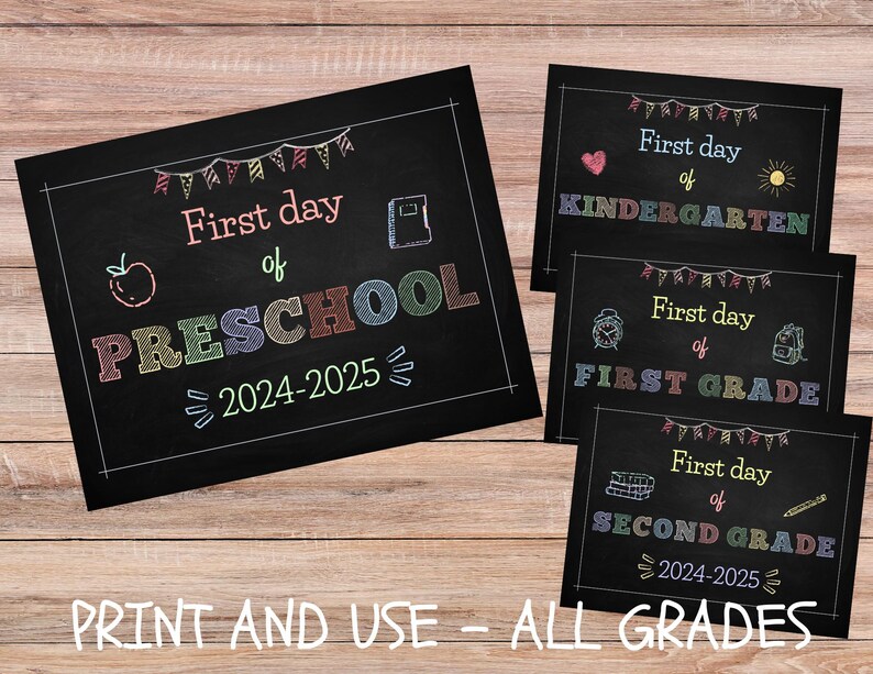 First Day of School Sign Printable, Printable Back to School Sign ...