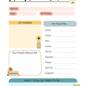 First Day of School, Back to School Activity Sheet, School Keepsake ...