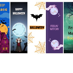 Halloween Bookmarks, Digital Bookmarks, Digital Download, Printable ...
