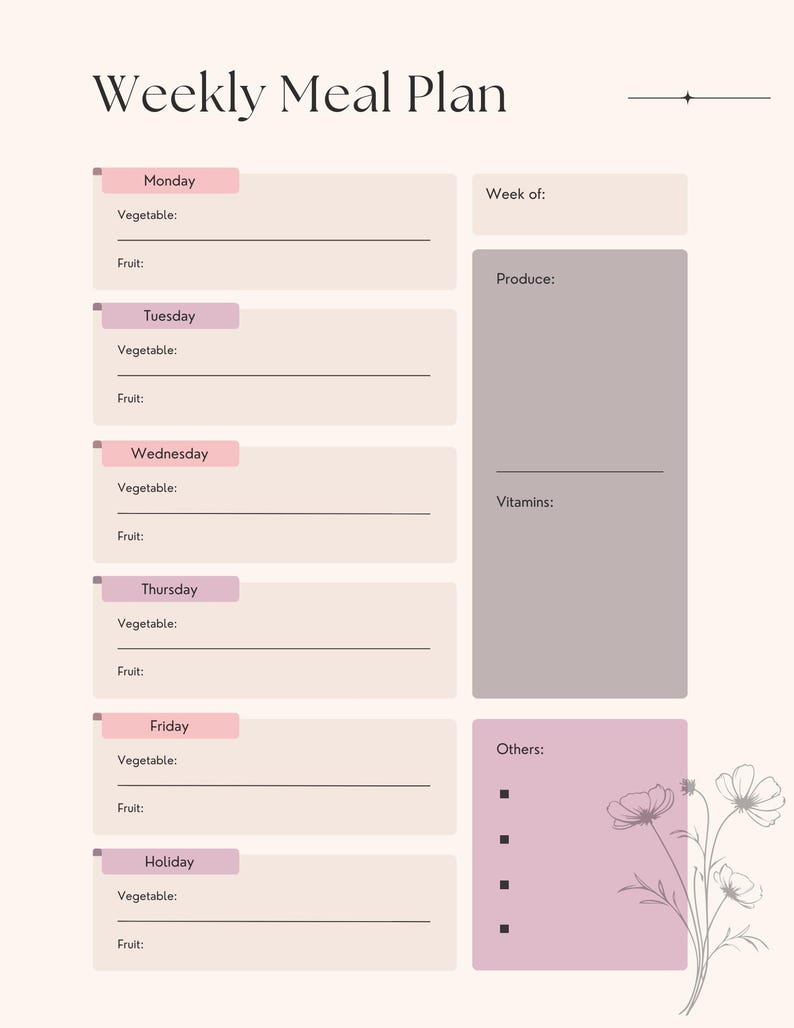 Printable to Do Bundle, Meal Planner, to Do List, Grocery Shopping List ...