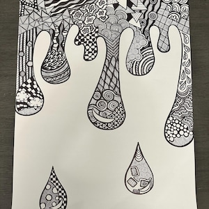 Poster Drippy Doodle Hand Drawn - Etsy