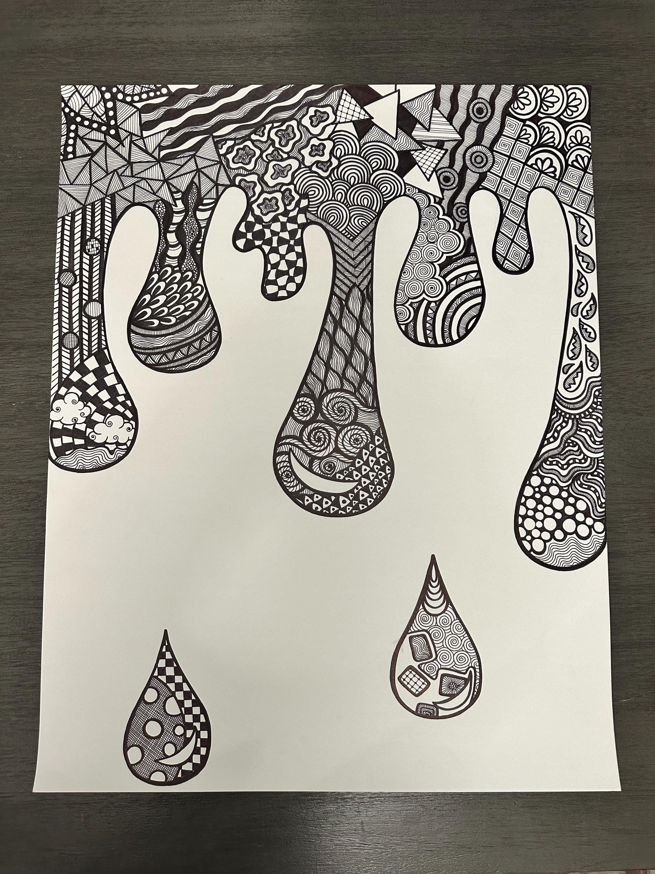 Poster Drippy Doodle Hand Drawn - Etsy