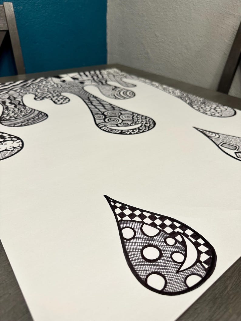Poster Drippy Doodle Hand Drawn - Etsy