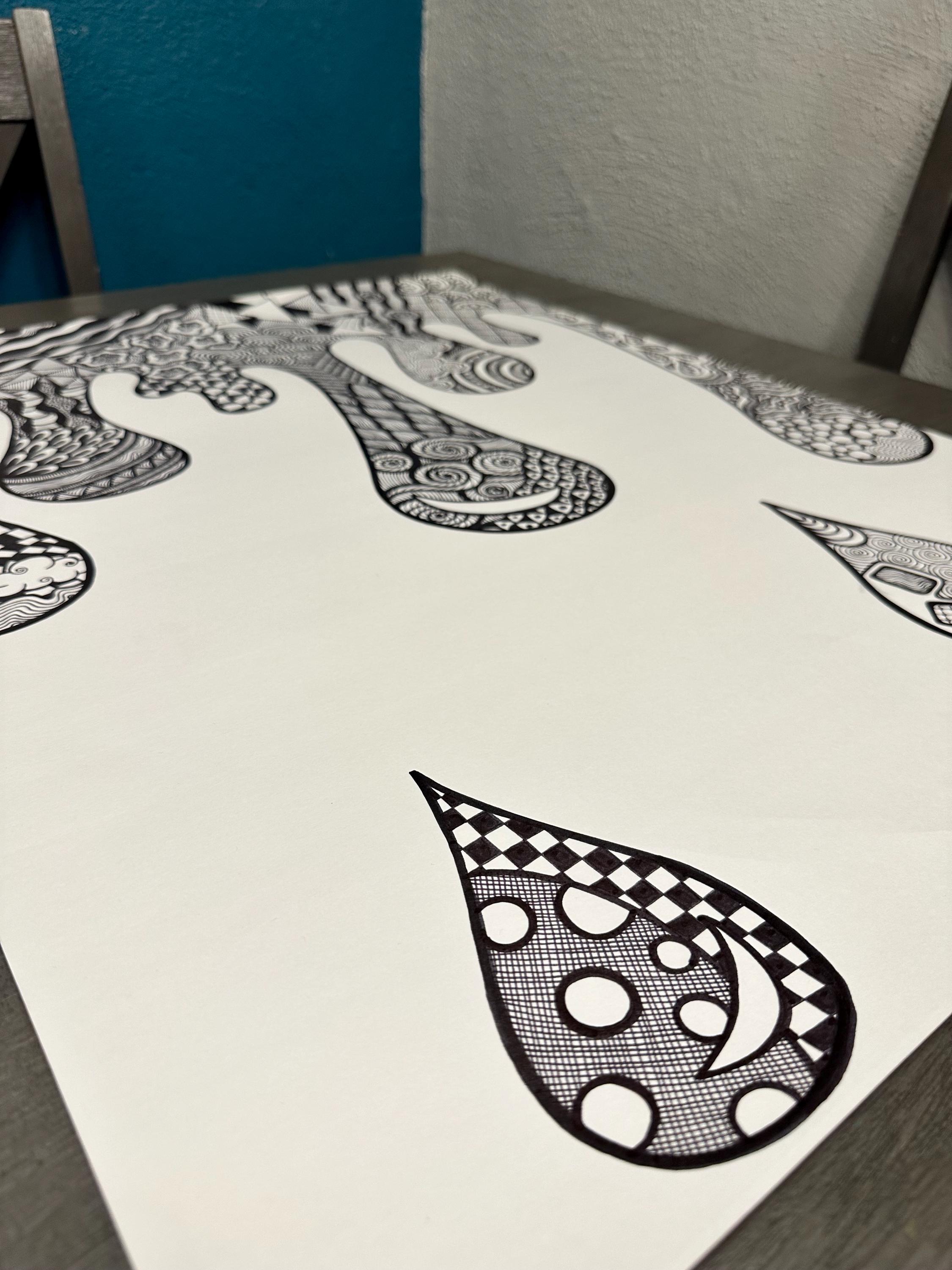 Poster Drippy Doodle Hand Drawn - Etsy