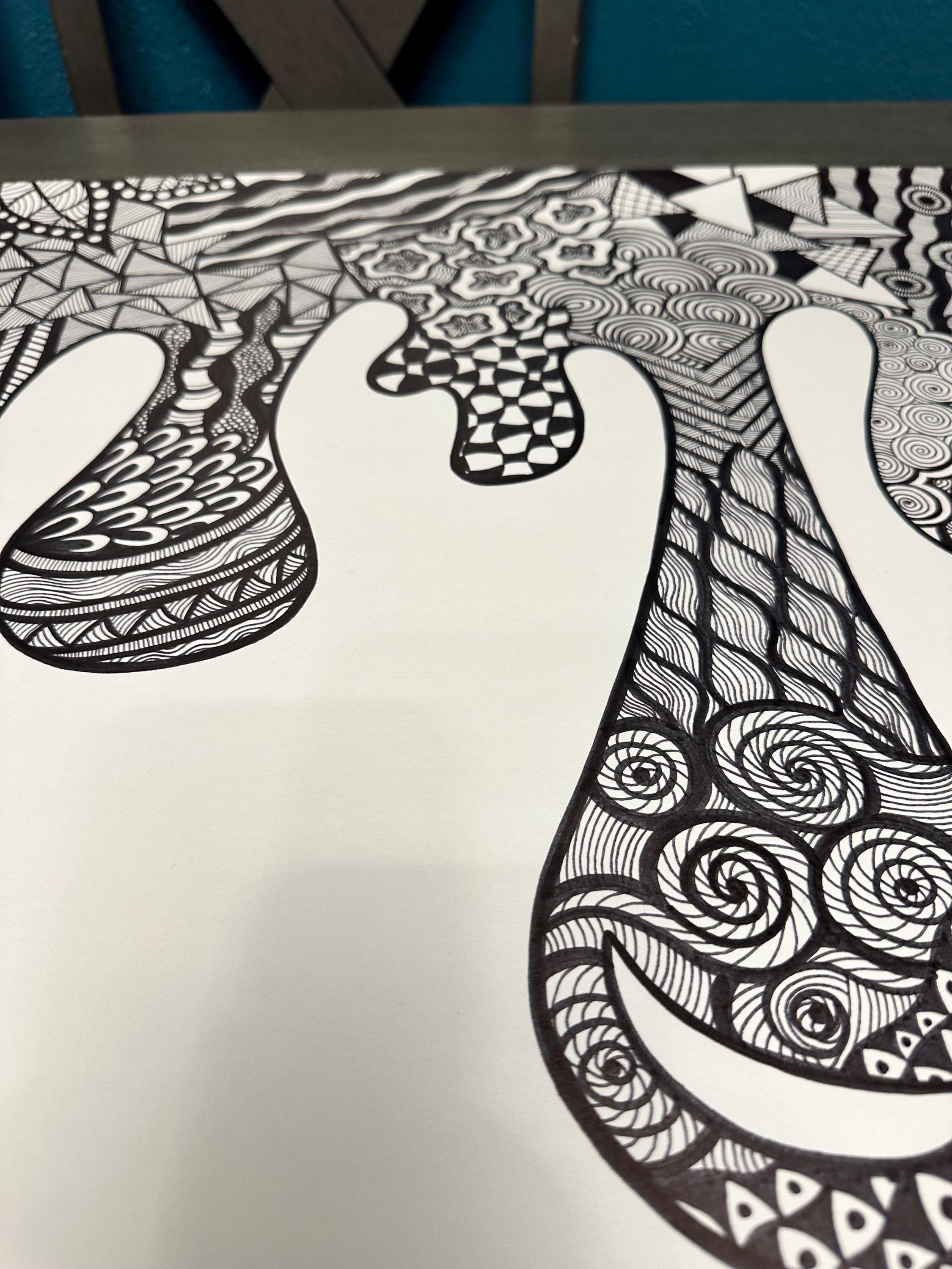 Poster Drippy Doodle Hand Drawn - Etsy