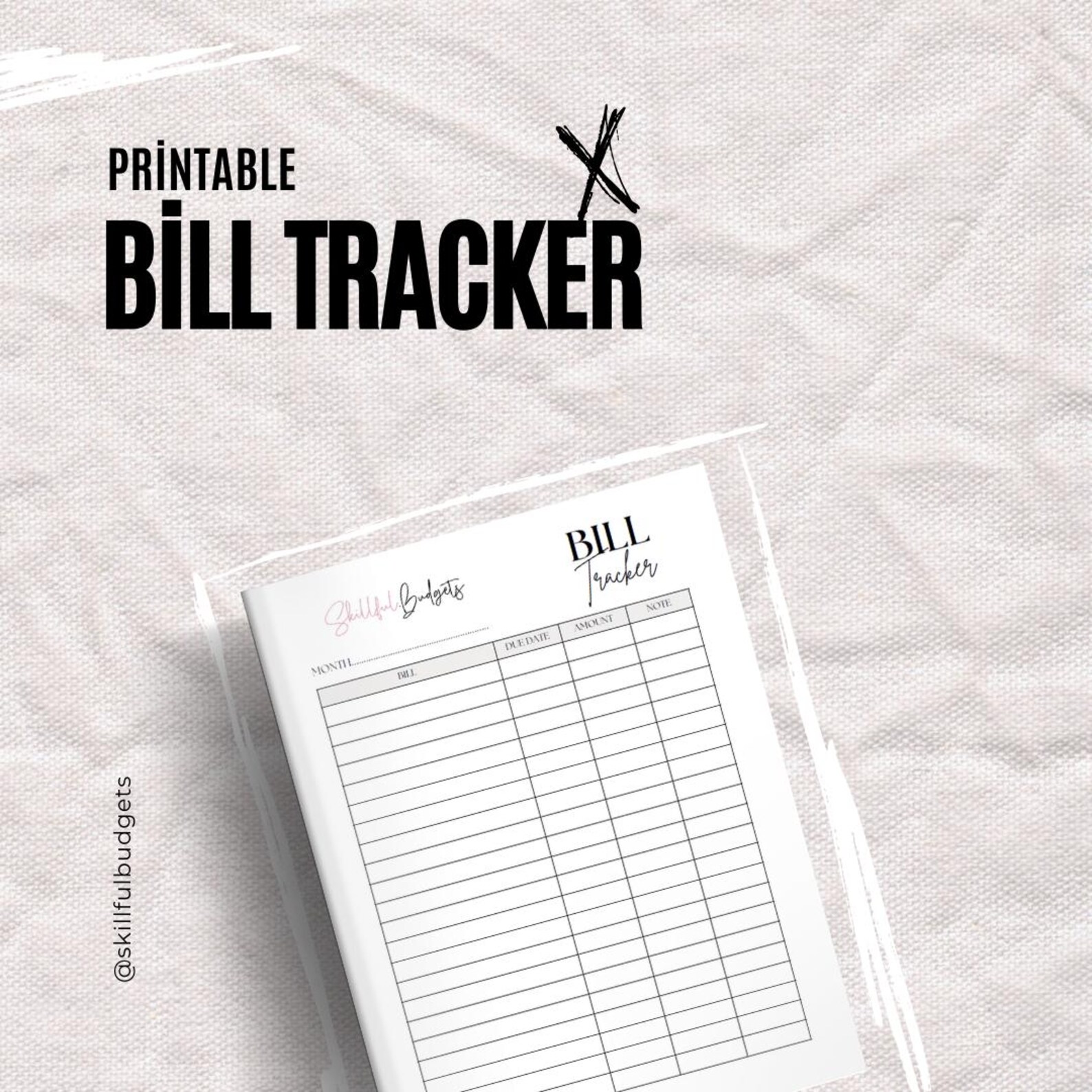 Bill Tracker PRINTABLE Journal Page Planner Page Spending Tracker ...