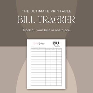Bill Tracker PRINTABLE Journal Page Planner Page Spending Tracker ...