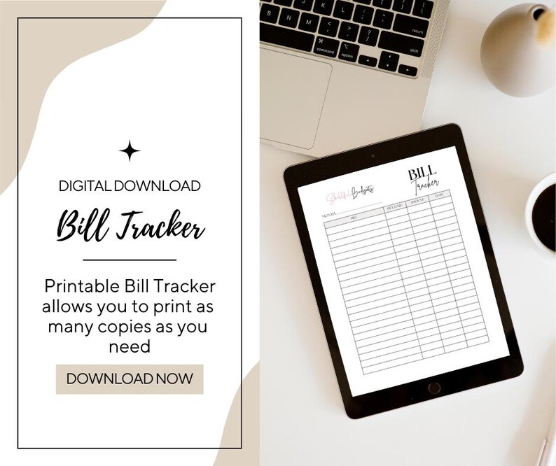 Bill Tracker PRINTABLE Journal Page Planner Page Spending Tracker ...