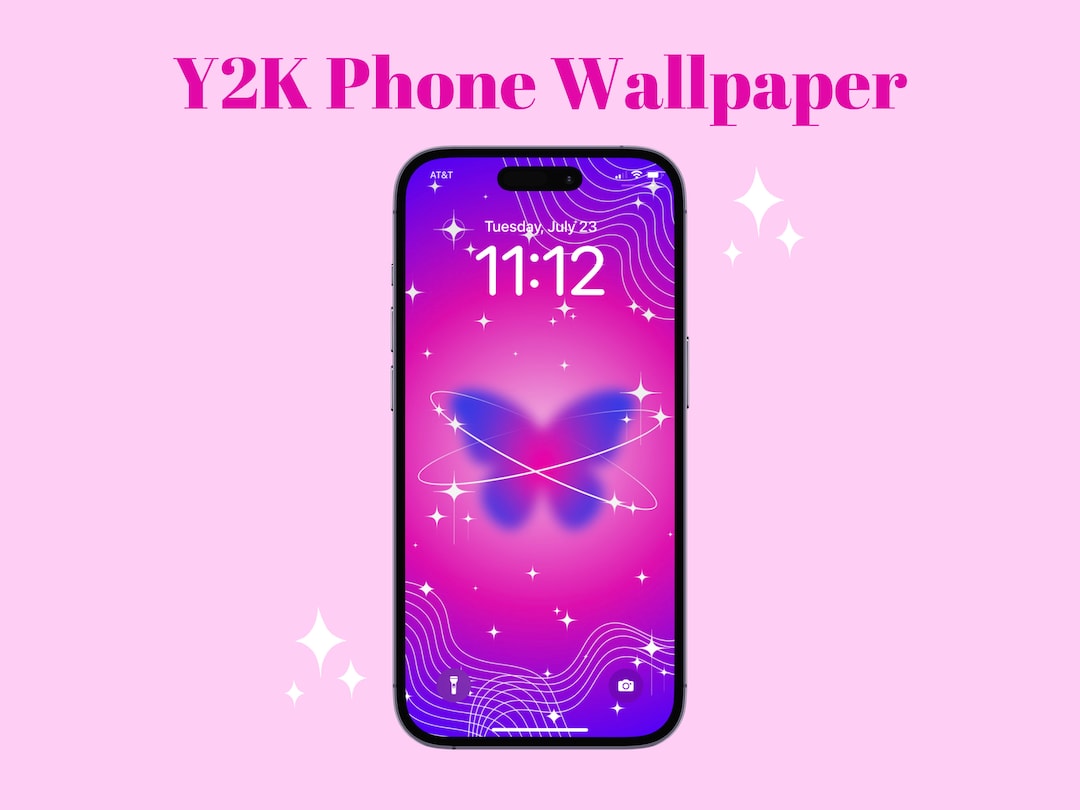 Y2K Aesthetic Phone Wallpaper | Cute Butterfly iPhone Wallpaper | Pink ...