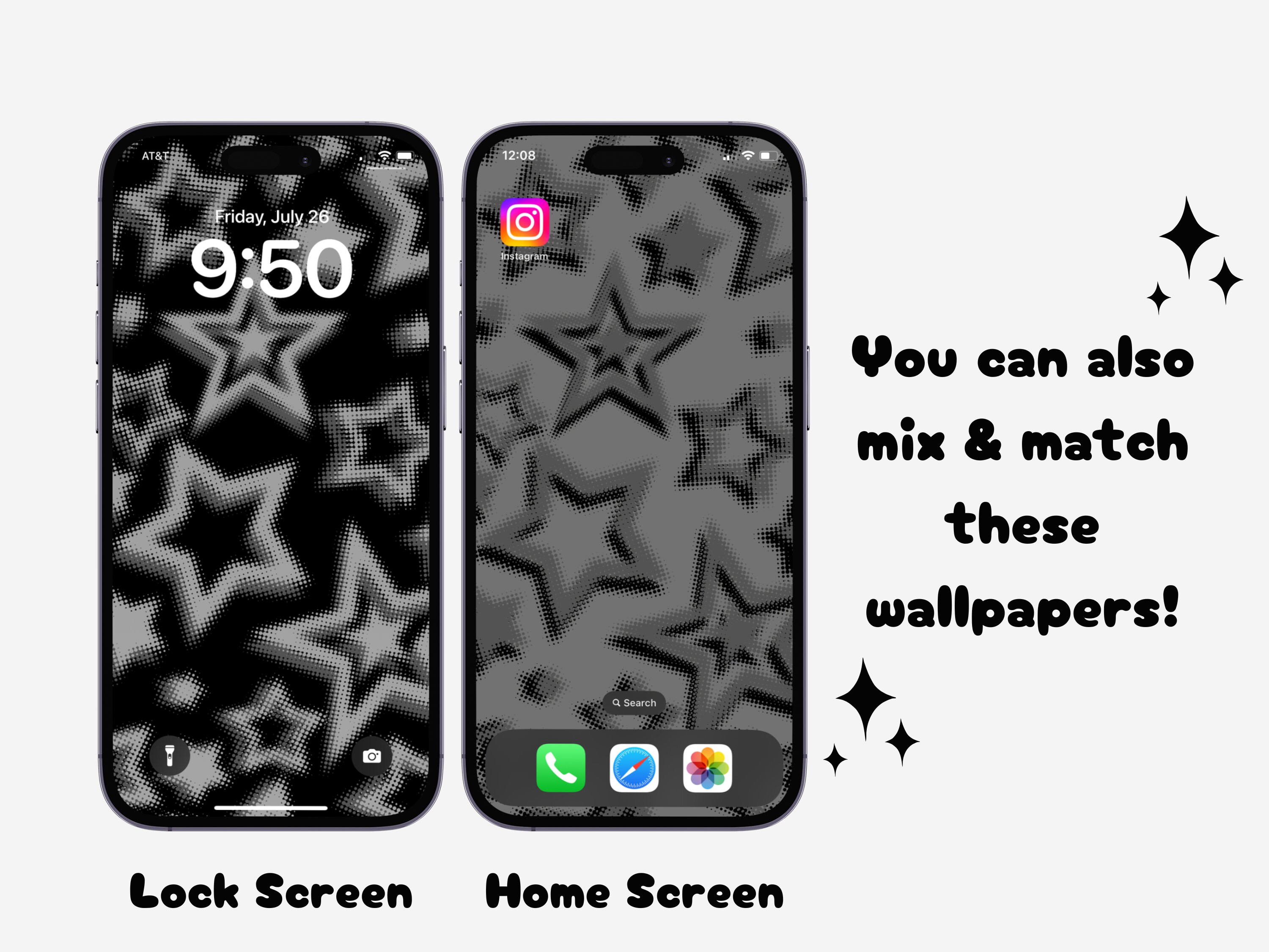 Y2K Star Phone Wallpaper Set | Aesthetic Halftone iPhone Wallpaper ...
