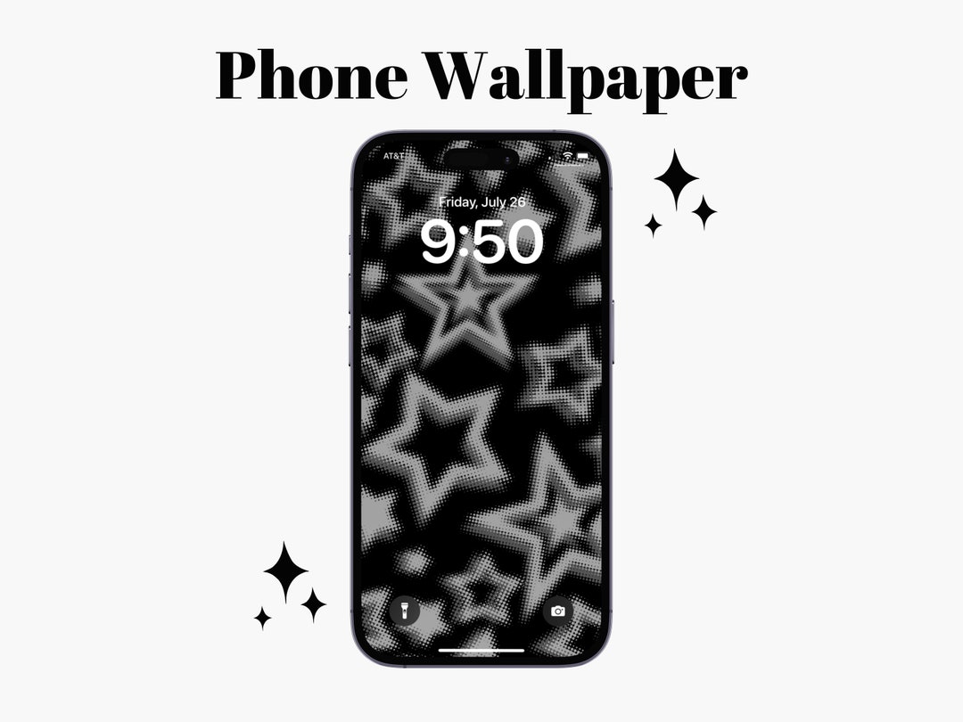 Y2K Star Phone Wallpaper | Aesthetic Halftone iPhone Wallpaper | Black ...