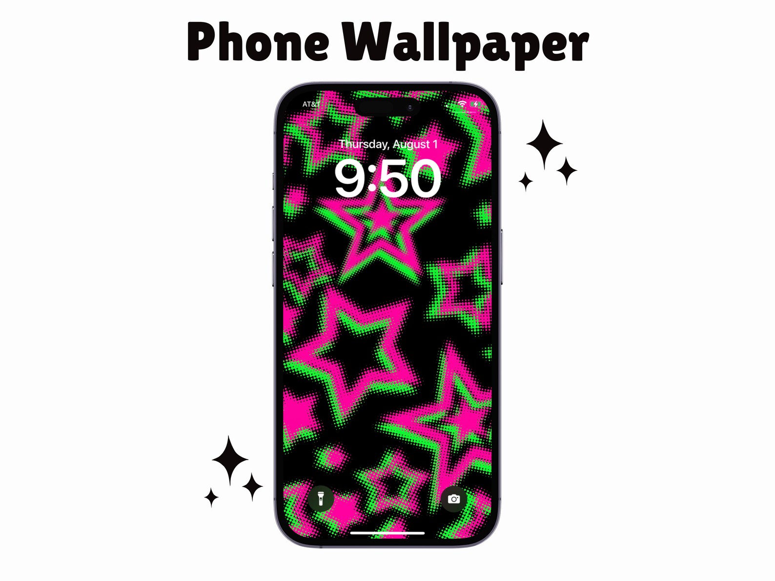 Y2K Star Phone Wallpaper Aesthetic Halftone iPhone Wallpaper Neon Stars ...