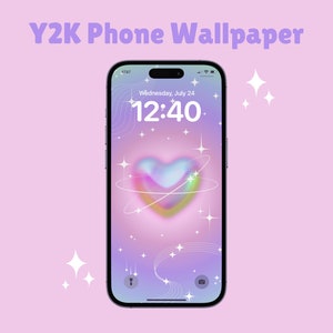 Y2K Aesthetic Phone Wallpaper | Cute Heart iPhone Wallpaper | Pastel ...
