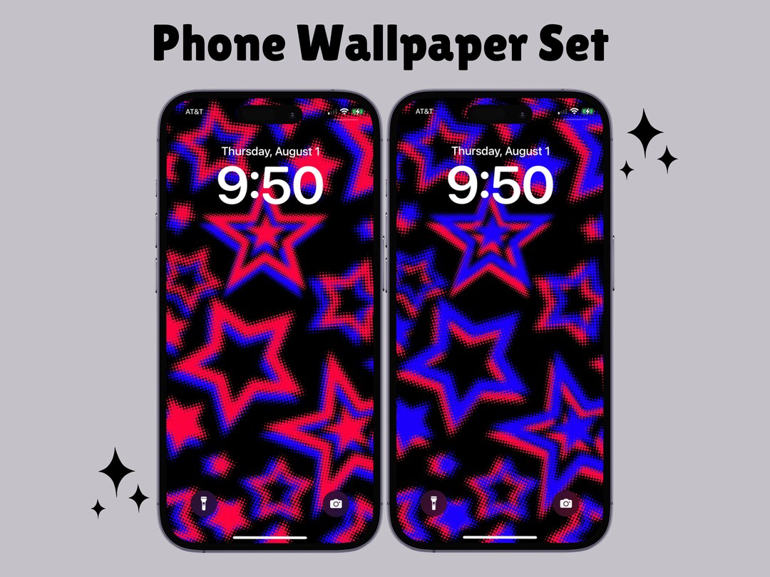 Y2K Star Phone Wallpaper Set | Aesthetic Halftone iPhone Wallpaper ...