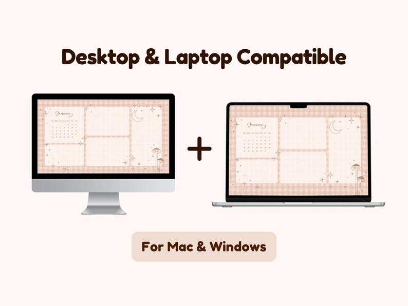 Cottagecore Desktop Wallpaper Organizer 2025-2026 (digital Download ...