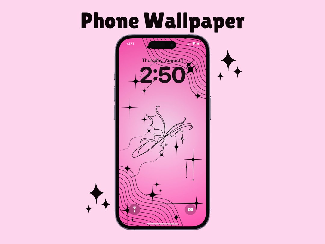 Y2K Butterfly Phone Wallpaper | Cute Pink iPhone Background | Aesthetic ...
