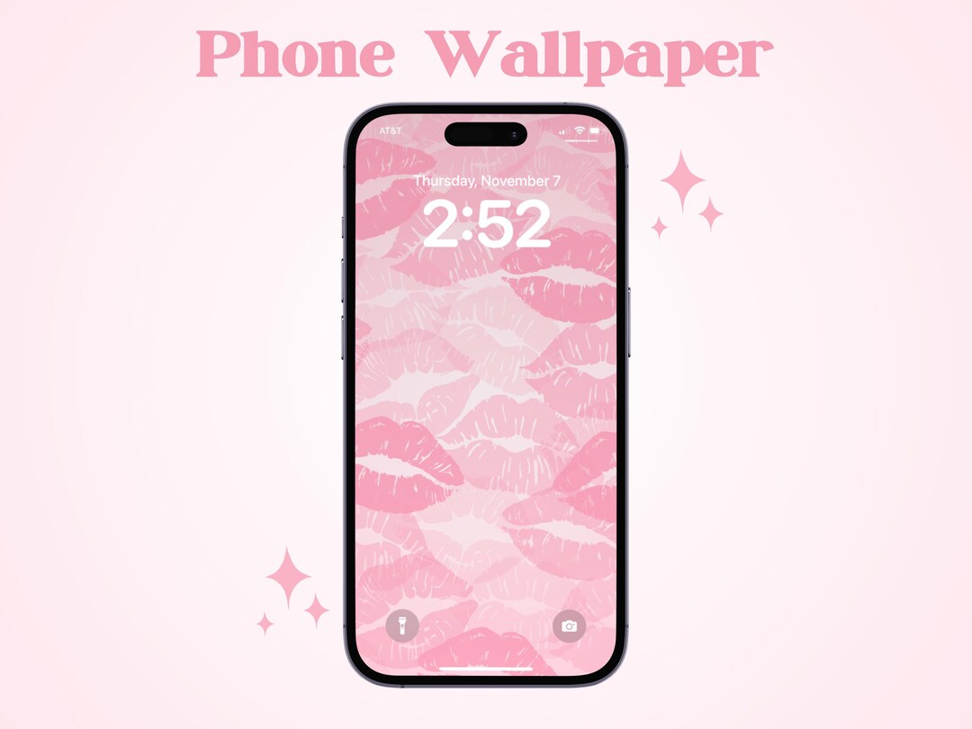 Cute Coquette Phone Wallpaper | Soft Pink Kisses Background | Dreamy ...
