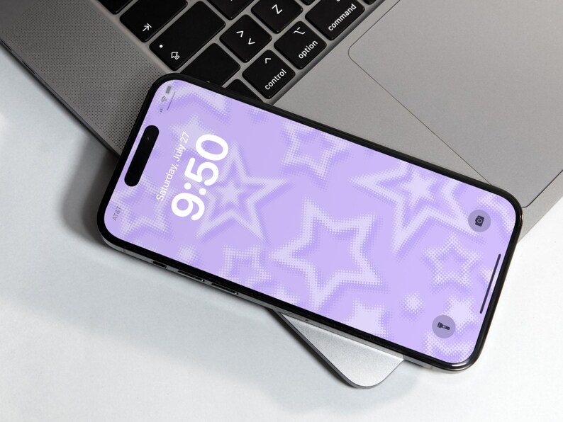 Y2K Star Phone Wallpaper | Aesthetic Halftone iPhone Wallpaper | Pastel ...