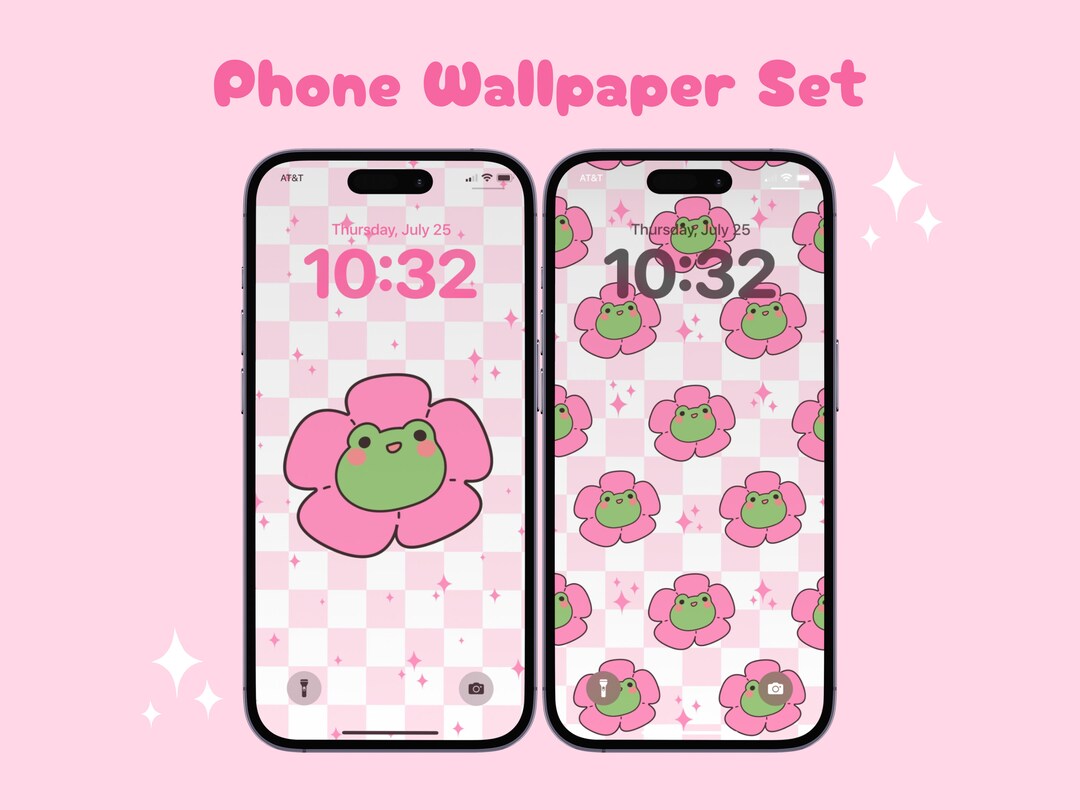 Cute Frog Phone Wallpaper Set | Kawaii Froggy iPhone Wallpapers | Light ...