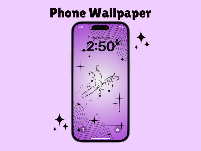 Y2K Butterfly Phone Wallpaper Cute Purple iPhone Background Aesthetic ...