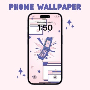 Y2K Aesthetic Phone Wallpaper | Cute iPhone Wallpaper | Pink & Purple ...