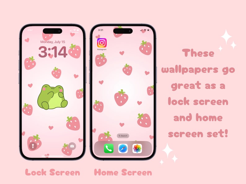 Cute Strawberry Frog Phone Wallpapers | Kawaii Froggy iPhone Wallpapers ...