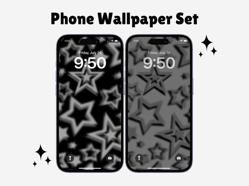 Y2K Star Phone Wallpaper Set | Aesthetic Halftone iPhone Wallpaper ...