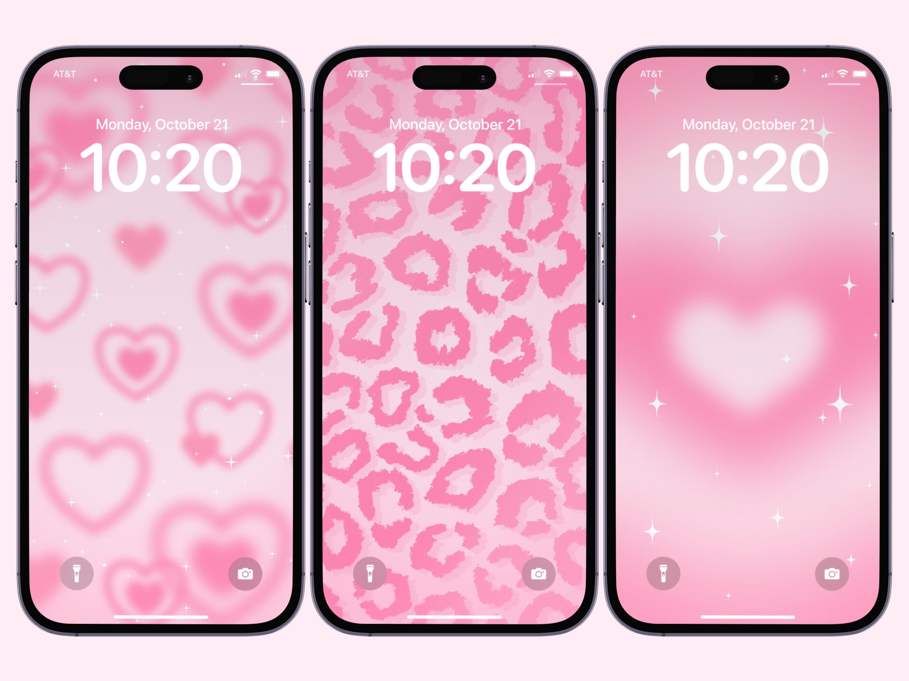 Y2K Pink Phone Wallpaper Pack | Hearts & Butterflies Background ...