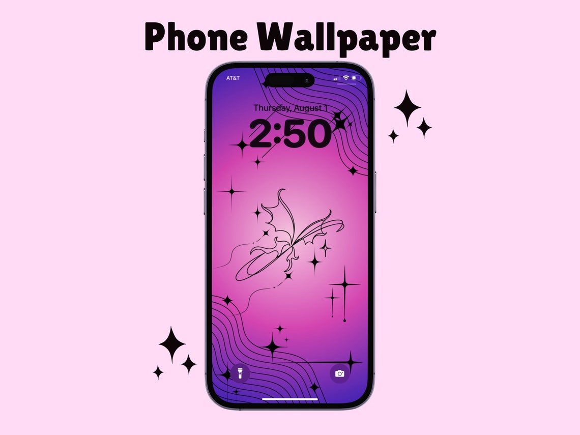 Y2K Butterfly Phone Wallpaper | Cute iPhone Background | Aesthetic Lock ...