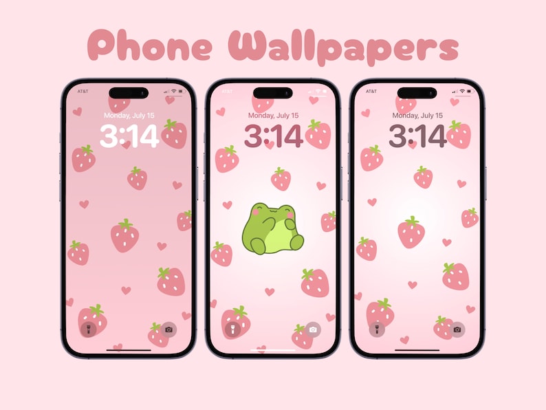 Cute Strawberry Frog Phone Wallpapers | Kawaii Froggy iPhone Wallpapers ...