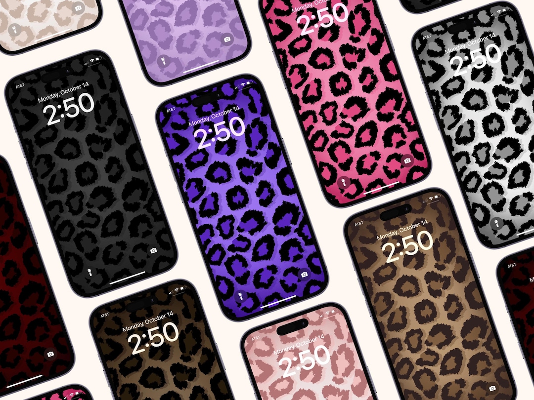 Y2K Aesthetic Leopard Print Phone Wallpaper Pack | 10 Retro Animal ...